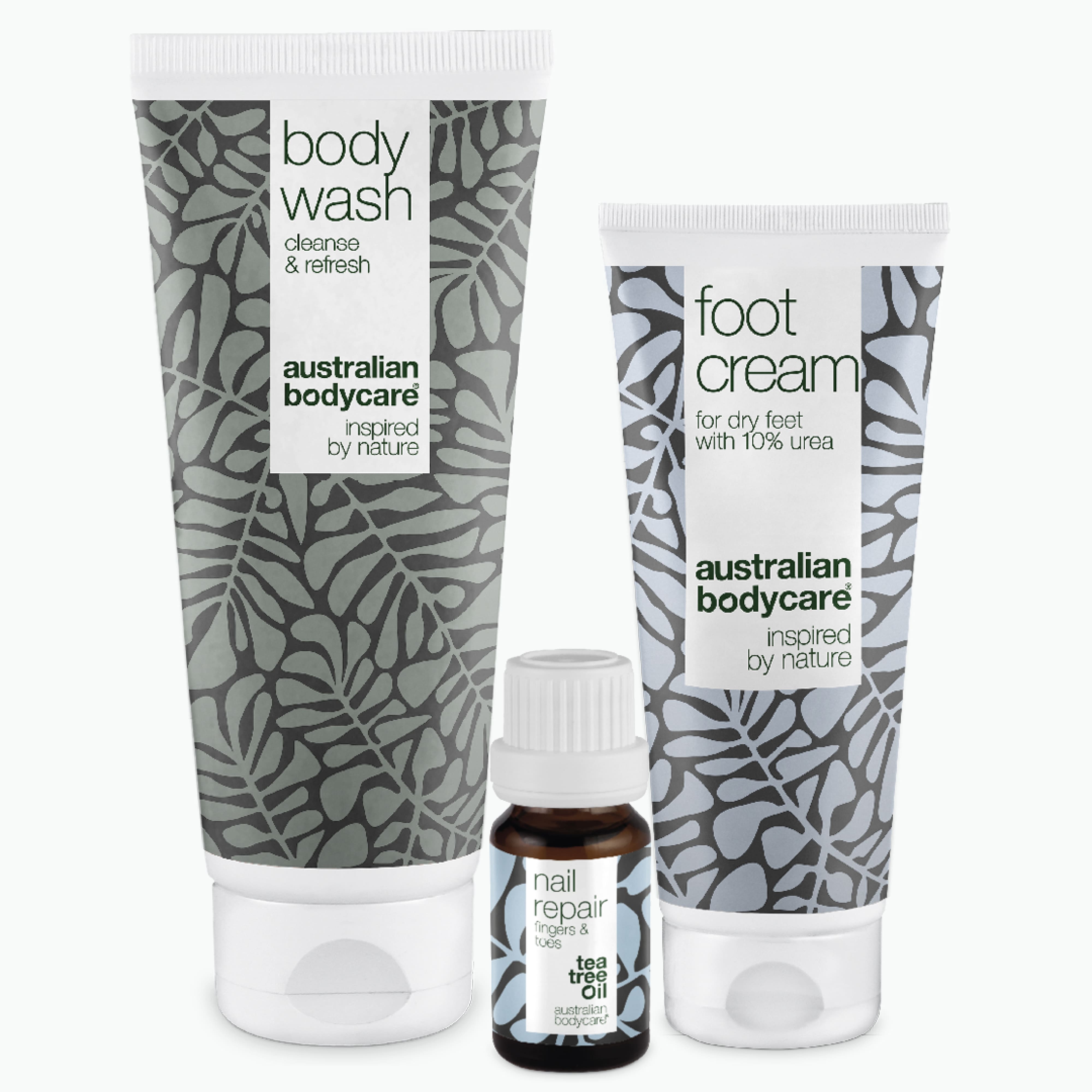 Footcare kit - 3 products for daily foot care of dry feet & yellow nails