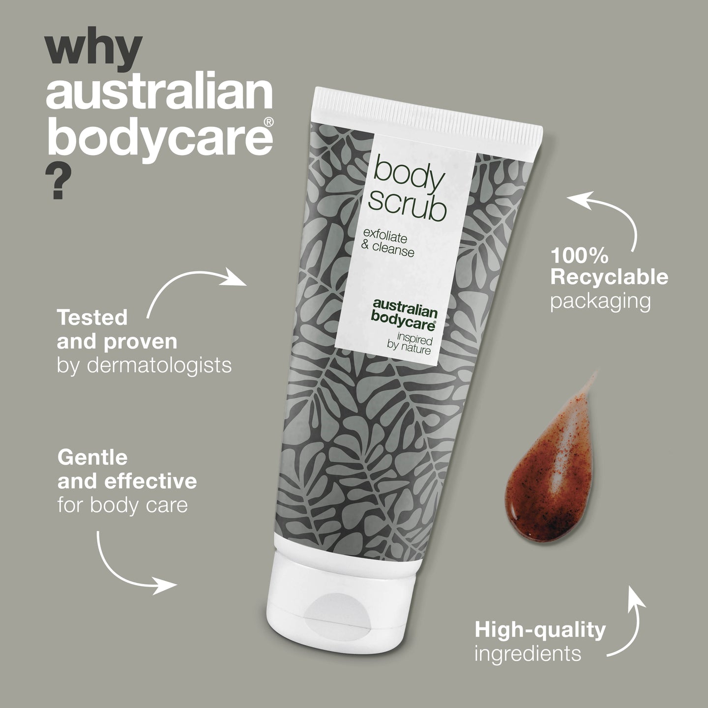 Exfoliating Tea Tree Body Scrub for spots and congested skin