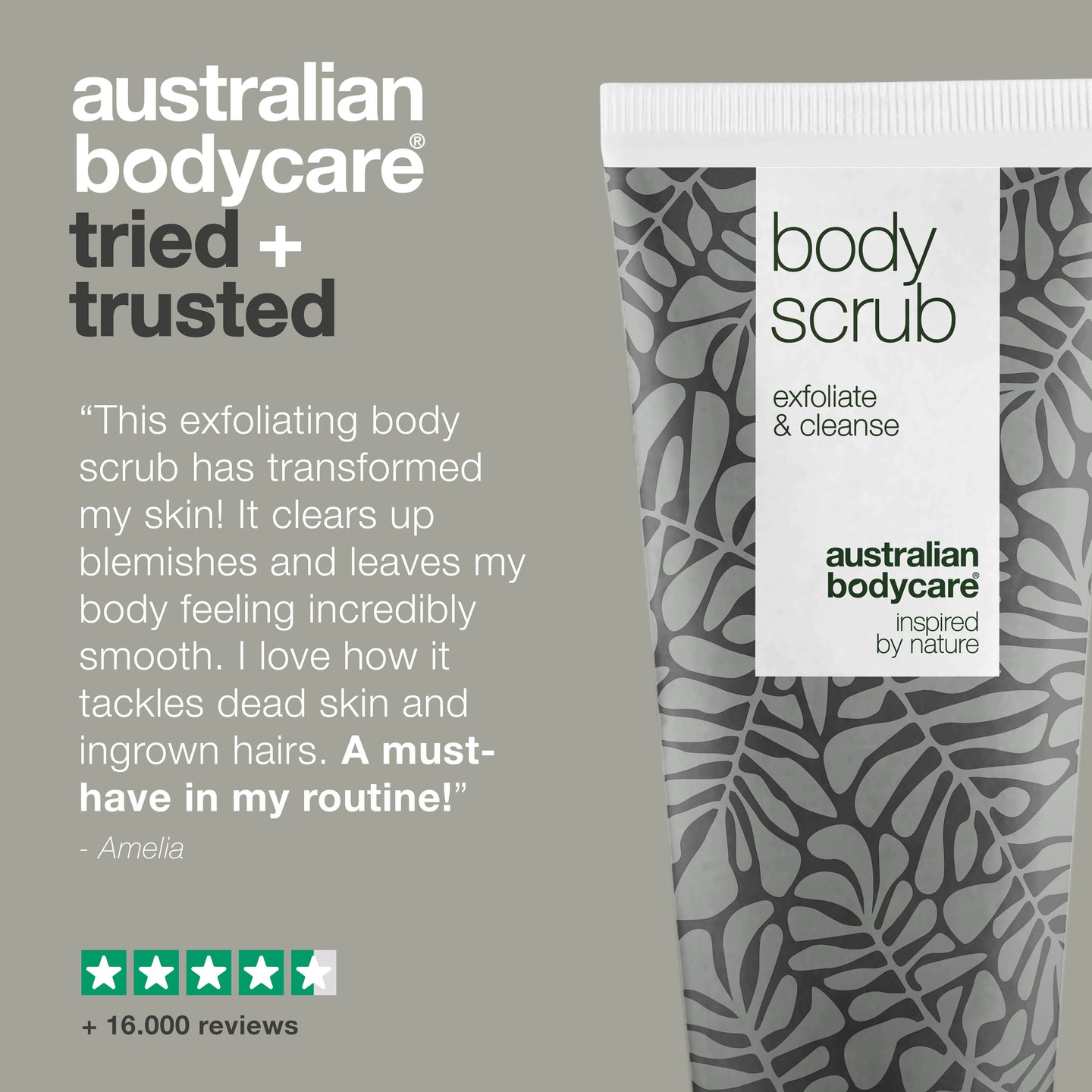 Exfoliating Tea Tree Body Scrub for spots and congested skin